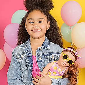 ADORA Amazon Exclusive Amazing Girls Collection, 18” Realistic Doll with Changeable Outfit and Movable Soft Body, Birthday Gift for Kids and Toddlers Ages 6+ - Sasha in Citrus Sweet