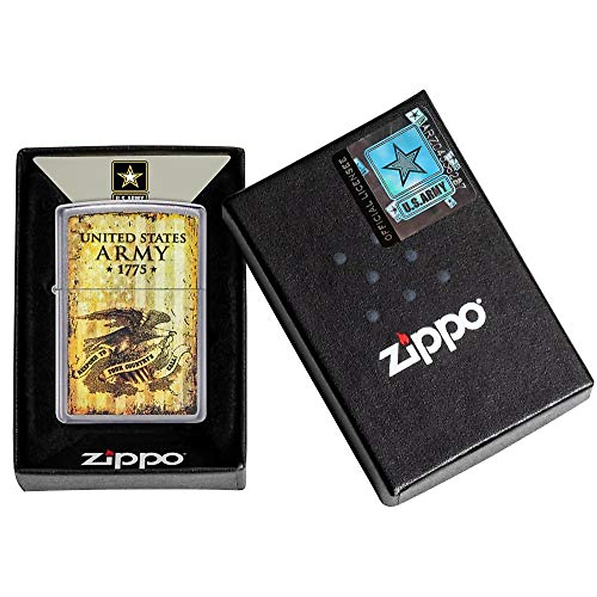 Zippo U.S. Army 1775 Street Chrome Pocket Lighter