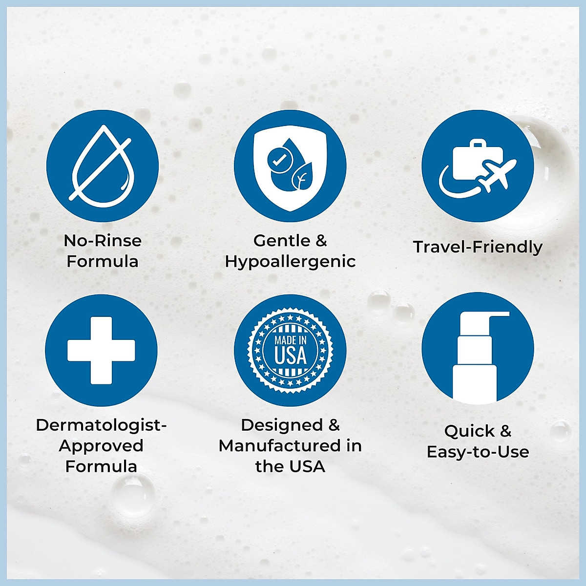 Nurture Rinse Free Waterless Foaming Cleanser | Women, Camping, Elderly & Hospital Care | Waterless Shower & Bath Wash w/Aloe for Sensitive Dry Skin