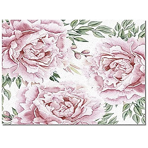 Beautiful and Gorgeous Pink Peony Flower Area Rug, Simple and Fresh Decorative Rug, Portable Fluffy Breathable Washable Very for Game Room Bedroom Living Room Home Decoration Soft 3 x 5ft