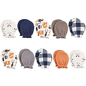 Hudson Baby baby girls Cotton Scratch Mittens, Forest, 0-6 Months US