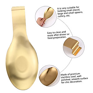 SHERCHPRY Stainless Steel Serving Spoon Metal Cooking Spoon Stainless Steel Spoon Stainless Steel Utensil Holder Spatula Ladle Holder Stove Spoon Holder Spoon Cradle Forks Rest Ladle Rest