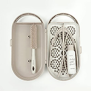 MOTHER-K Travel Baby Bottle Drying Rack Set, Including Bottle Brush and Travel Bottle, for Working Mom or Camping with Baby (Cream Mocha)