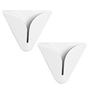 iDesign Self-Adhesive Dish Towel Rack and Holder for Kitchen and Bathroom, Pack of 2, measures 1.2" x 4.1" x 6.7", White