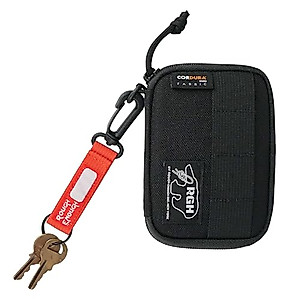 Rough Enough Neck Wallet for Men Teen Boys with Lanyard Coin Pocket Zipper Card Holder Accordion Black Cordura