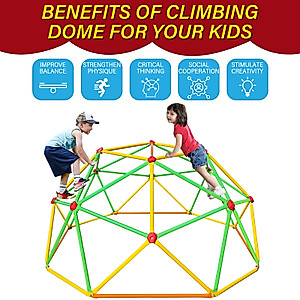 NAQIER 6FT Climbing Dome 2022 Upgraded Geometric Dome Climber for Kids Outdoor Jungle Gym Monkey Bars for Backyard Support 500LBS Indoor Climbing Toys for Toddlers 1-3