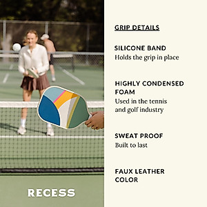 Recess Pro Performance Pickleball Paddle Set - 2 Fiberglass Surface, Honeycomb Core - Sweatproof Foam Comfort Grip - Canvas Cover & Silicone Grip Ring - USAPA Approved