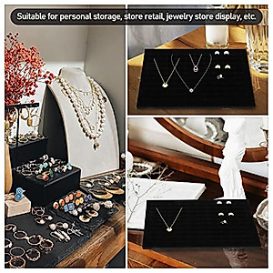 Zerodeko Jewelry Display Trays Black Jewelry Foam Insert 6pcs Ring Earring Display Pad Tray Slots Sponge Pad for Jewelry Boxes Trays Display Showcase Storage Selling Jewelry