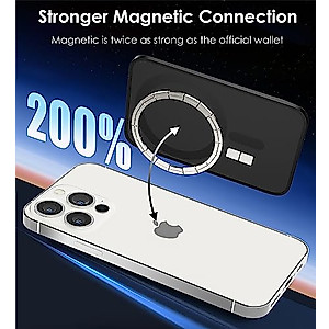 Upgraded 2 in 1 MagSafe Wallet for Apple iPhone 14/13/12 Series, Fits 5+ Cards and Cash, Magnetic Card Wallet Holder with Phone Grip, Stretchy iPhone Mag Safe Wallet for Maximum Flexibility Purple