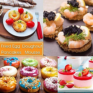 Hovico 5Pcs Biscuit Cutter Set, Stainless Steel Round Cookies Cutter Fondant Cutters with Handle for Cutting Thick or Thin Dough Stainless Steel Baking Tools Set - Flat Edge