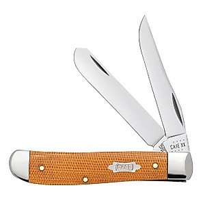 Case xx Knives Natural Canvas Micarta Mini Trapper Stainless 23695 Pocket Knife