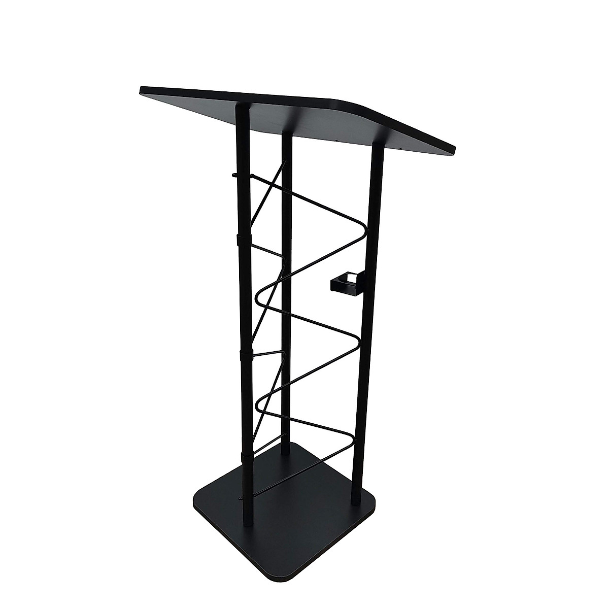 FixtureDisplays Truss Metal and Wood Podium 25" Wide Top Pulpit Lectern with A Cup Holder 11566-H