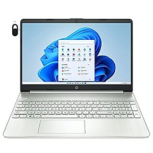 HP 2022 Newest 15.6 Inch FHD Laptop, 6-core AMD Ryzen 5 5500U (Beat i7-11370H),Windows 11 Home, 16GB DDR4 RAM, 1TB PCIe SSD, Wi-Fi 5, Bluetooth, Silver, Cefesfy Webcam Accessory
