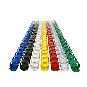 Rayson CR-12-100-M Plastic Binding Combs 1/2in. 21-Ring, 90-Sheet Capacity, Colorful Comb Binding Spines, Max. Binding A4 Size Paper (8.3"×11.7"), Box of 100