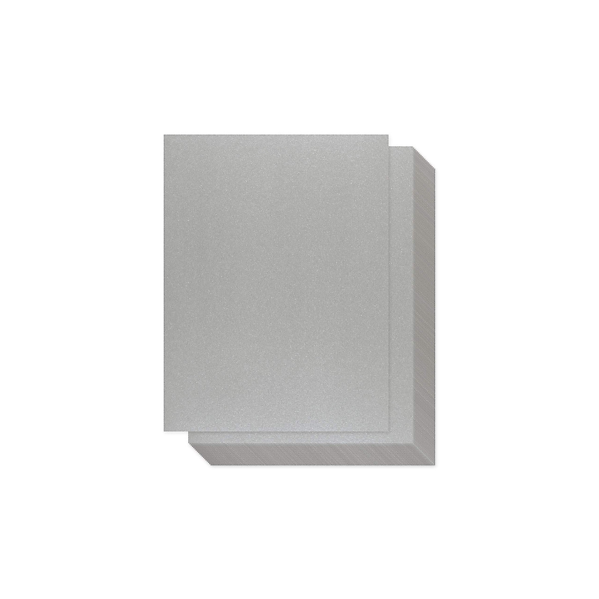 Silver Metallic Paper - 100-Pack Silver Shimmer Paper, Paper Crafting Supplies, Perfect for Flower Making, Ticket, Invitation, Stationery, Scrapbook Use, Printer Friendly, 120 GSM, 8.5 x 11 Inches