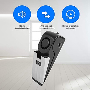 Sonew 120dB Wedge Shaped Door Stop Alarm Home Travel Security System Alert Burglar (Not Included Battery)