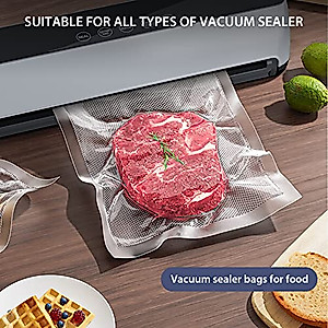 100 Pieces Vacuum Sealer Bags Size 9.8 * 7.8 Inches, for Food Saver, Bpa Free, Prevent Puncture, Vacuum Seal Freezer Bags Sous Vide Bags, Perfect for Food Vacuum Storage or Sous Vide Cooking…