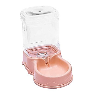 gazechimp Automatic Pet Feeder Water Dispenser Feeding Bowls Dish for Small Medium Large Dog Pets Kitten Big Capacity 3.5L, Pink Water Feeder