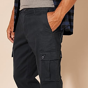 Amazon Essentials Men's Slim-Fit Stretch Cargo Pant (Available in Big & Tall), Black, 34W x 30L