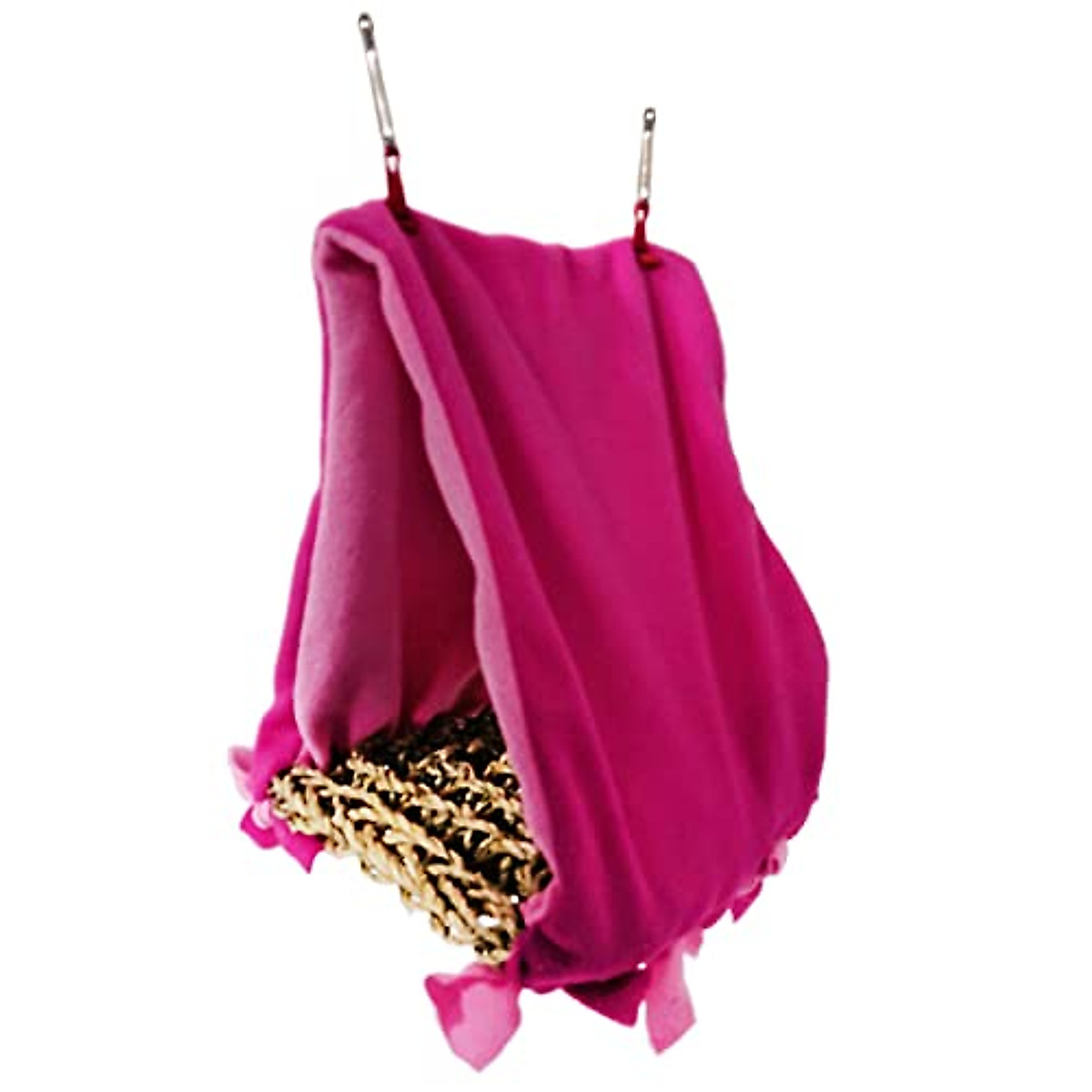 Dft Bird Toys, Bird Snuggle Tent Hanging Nest Seagrass Hammock House with Hooks Cage Hideaway Sleeping Bed Perch Toy for Small Parrots