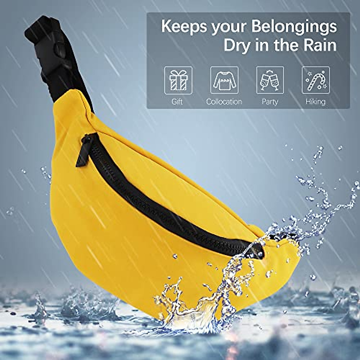 Waist Bag for Kids, Cute Fanny Pack for Little Boy Girls, Fashion Children's Bum Bag Lightweight Chest Bag Princess Mini Bags (Black)