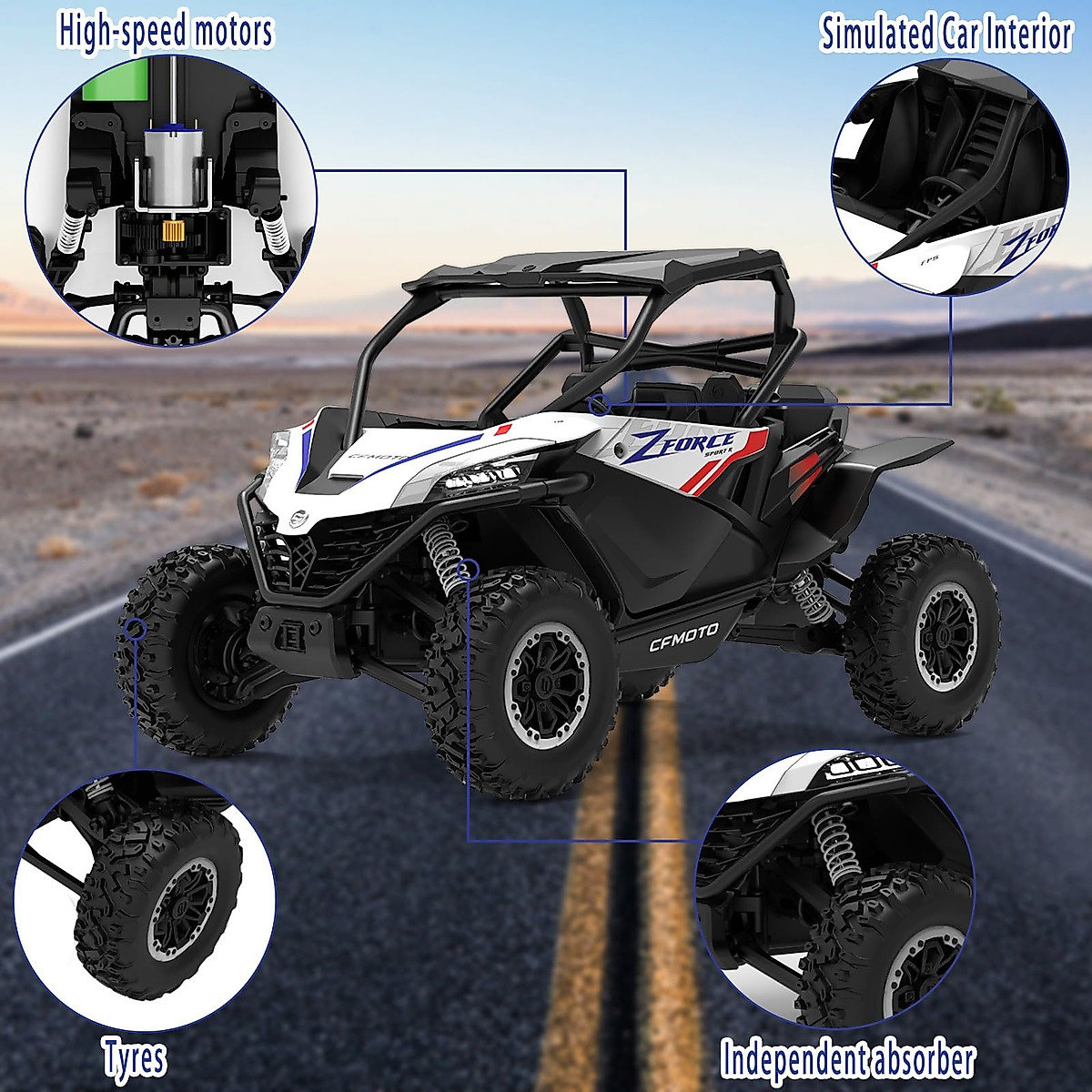 Remote Control Monster Truck 4WD Drift Car Off-Road UTV Vehicle RC Rock Crawler Truck All Terrain RC Car with 3 Speed 2 Powerful Battery Toy for Adults Kids Car Model Hobby