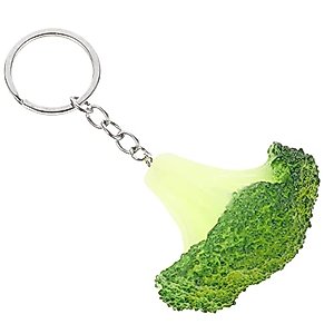 PRETYZOOM Broccoli Keychain Food Keyring Vegetables Fruit Decorative Key Holder for Birthday Gift Car Bag Purse Pendant Handbag