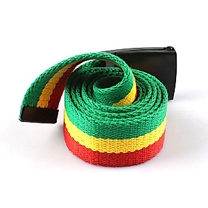 Rasta Jamaican RGY Canvas Belt with Styilish Buckle Canvas (RGY Buckle, One Size)