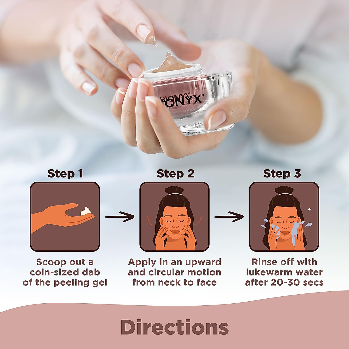 Bionyx Rhodium Facial Peeling Gel - Face Peel Gel for All Skin Types - Exfoliating Gel for Smooth and Supple Skin - 1.69 Fl. Oz.