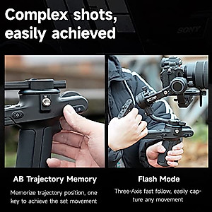 FeiyuTech SCORP-C [Official] Camera Stabilizer 3-Axis Handheld Gimbal Stabilizer fits DSLR Mirrorless Camera for Sony a7IV a7s Canon R5 R6 M50 Panasonic Nikon Fujifilm,Max5.5lb,Cable Control
