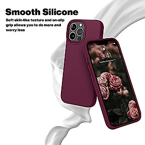 OTOFLY Designed for iPhone 13 Pro Max Case, Silicone Shockproof Slim Thin Phone Case for iPhone 13 Pro Max 6.7 inch (Wine Red)