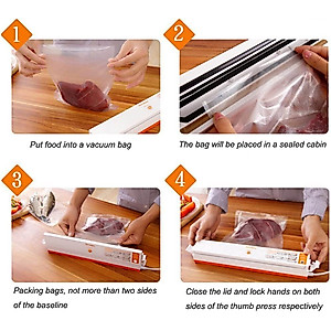 KUHINJA Vacuum Sealer Rolls, 4 Rolls (6"+8"+10"+11")*16.5' Commercial Grade Bag Rolls, Food Vac Bags for Storage, Meal Prep or Sous Vide, BPA Free