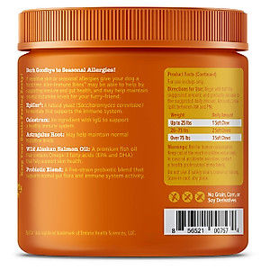 Zesty Paws Allergy Immune Supplement for Dogs Lamb- with Omega 3 Wild Alaskan Salmon Fish Oil & EpiCor + Digestive Prebiotics & Probiotics - Anti Itch & Skin Hot Spots - 90 Count, 4 Pack