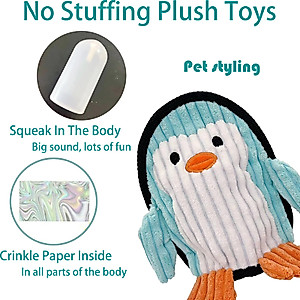 AIMETING Squeaky Dog Toys 3 Pack, Soft and Tough Dog Plushes, No Stuffed Dog Toy Sets, Durable Pet Chew Toys for Small, Medium and Large Dogs Interact and Reduce Boredom