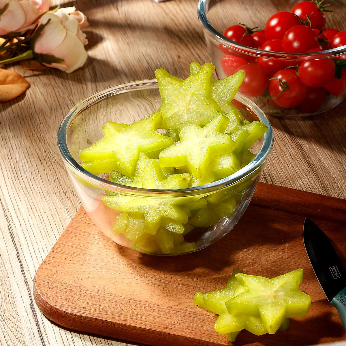 NUTRIUPS 3 Pack Glass Bowls Set 25oz Glass Cereal Bowls Glass Salad Bowls Small Glass Bowls for Kitchen (5.4 inch)