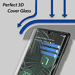 [2+1 PACK + UV Lamp] Whitestone Dome Glass Screen Protector for Google Pixel 6 Pro, Full Tempered Glass Shield with Liquid Dispersion Tech [Easy to Install Kit] Smart Phone Screen Guard with Camera Film Protector - 2pack