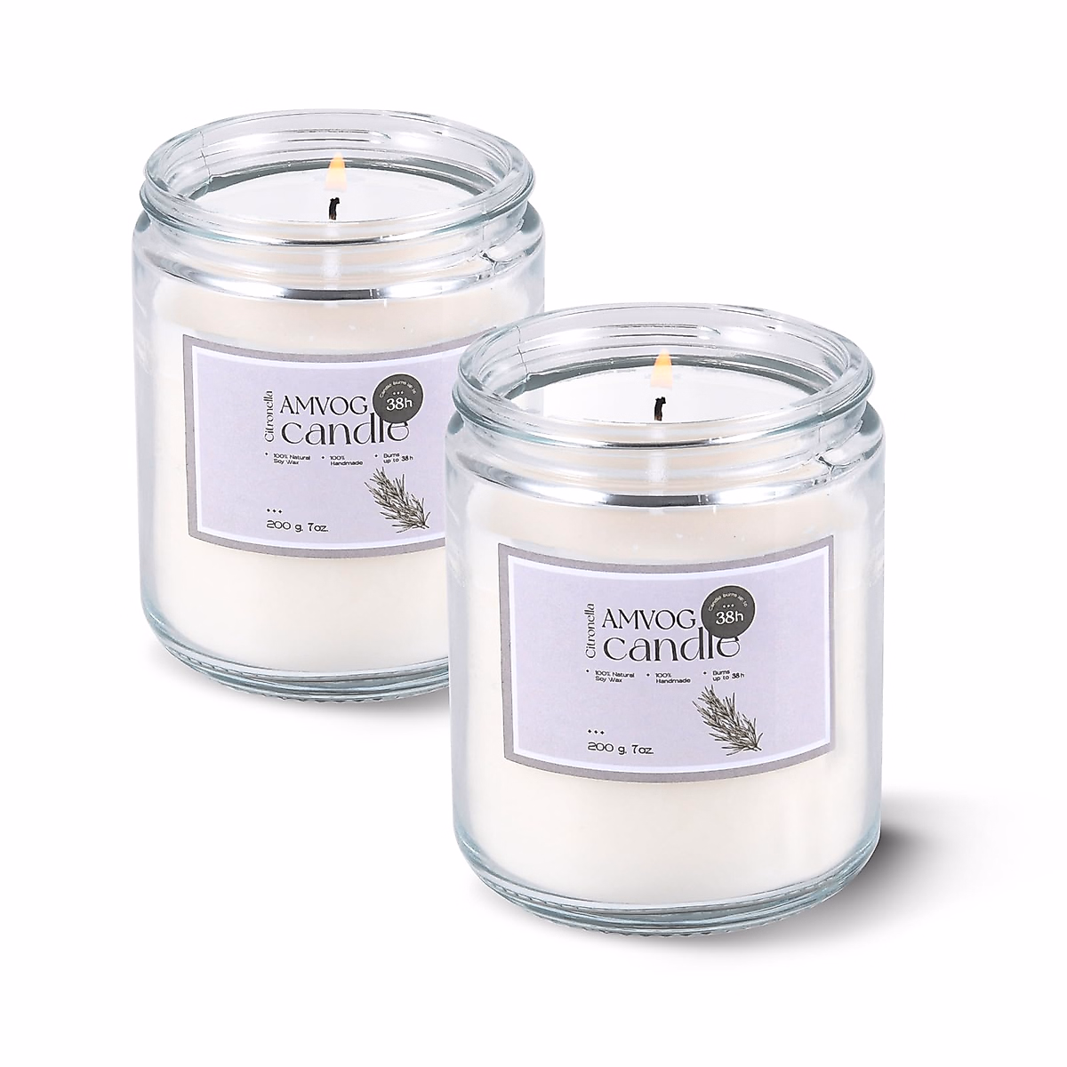 AMVOG Luxury Vanilla Soy Candles | Large 3 Wick Jar Candle | Up to 30 Hours Burning Time | 100% Natural Soy Wax | Relaxing Aromatherapy Aesthetic Candle