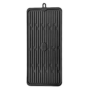 DEPILA GIZTAT，Under Sink mat Silicone Drying Mat for Kitchen Counter Silicone Sink Mats Silicon Dish Dry Mat Heat Resistant Kitchen Mat soap Box (Color : Black)