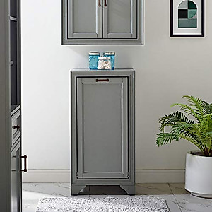 Crosley Furniture Tara Linen Hamper, Vintage Gray