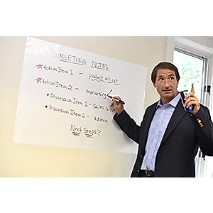 Wizard Wall® Instant Whiteboard, Repositionable Dry Erase Surface, 13” x 25’ Roll