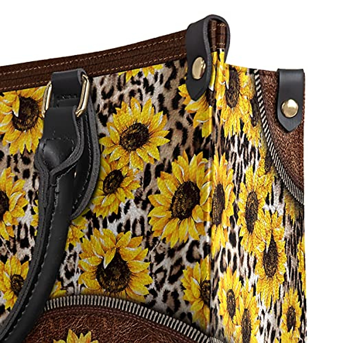 64HYDRO Hippie Peace Sunflower Gifts, Sunflower Purses for Women, Shoulder Bag Handbags for Women, Valentines Day Gifts for Her, Gifts for Sisters, Daughter, Mom, Friends, Travel Work Leather Bag