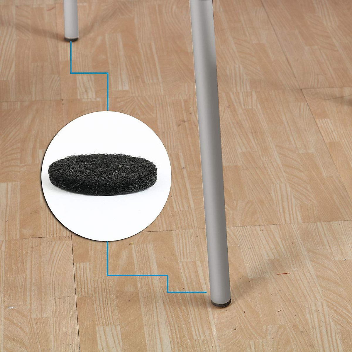 uxcell Furniture Pads Round Self-Stick Non-Slip Anti-Scratch Felt Pads Floors Protector 18mm Diameter 32pcs Black