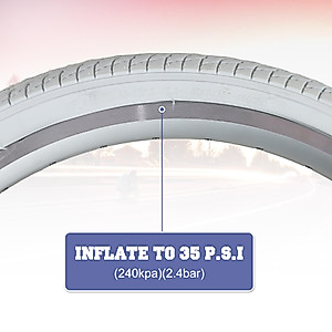 WEEROCK Two Pack 20 Inch 20 * 1.75 White Bicycle Tire,Bike Tyre for 20 Inch MTB, Kid Bike,Child Bicycle, Student Bike, Girl Bicycle, Tricycle.