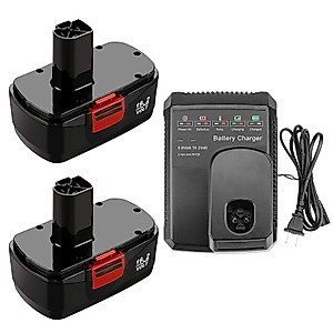 2 Packs 3.6Ah Ni-Mh 19.2V Diehard C3 Battery and Charger Compatible with Craftsman 19.2 Volt Battery Lithium-ion Ni-Mh&Ni-Cd 11375 11376 130279005 1323903 315.115410 315.11485