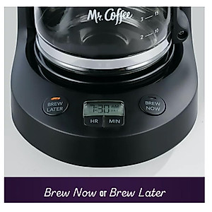 Mr. Coffee 5-Cup Digital Display Programmable Coffee Maker Mini Brew Now or Later Auto Shut Off Arctic Blue