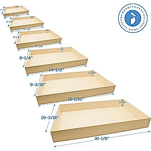 Unfinished Wood Nesting Trays, 2 Sets of 6 Wooden Crafting Trays, for Serving, Organizing, DIY Décor, and Play Tray, by Woodpeckers