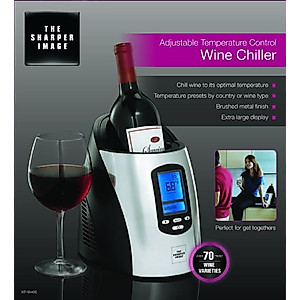 The Sharper Image Single Wine Chiller, Black
