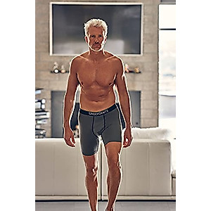 UnderGents Men's 6” Leg Boxer Brief Underwear with Horizontal Fly & Ultra-Soft Comfort (BattleGrey size: XL)