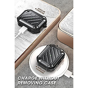 SUPCASE Unicorn Beetle Pro Series Case Designed for Airpods Pro (2022/2019), Full-Body Rugged Protective Case with Carabiner for AirPods Pro (2nd Generation / 1st Generation) (Black)