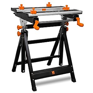 WEN 24-Inch Height Adjustable Tilting Steel Portable Work Bench,Black